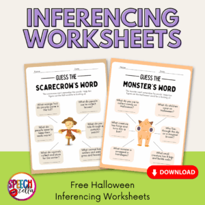 Free Speech Therapy Activities and Worksheets for Halloween