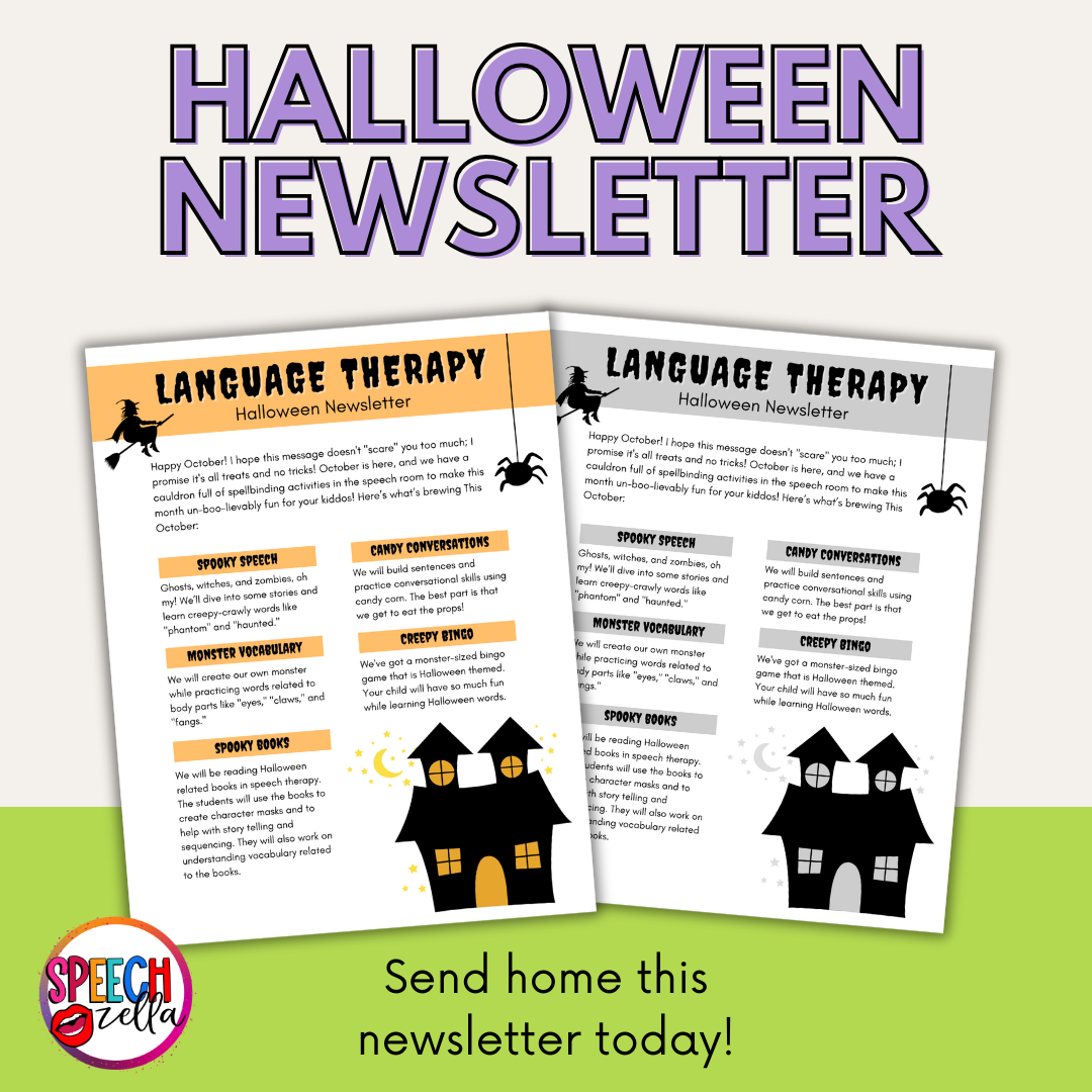 Free Speech Therapy Activities and Worksheets for Halloween