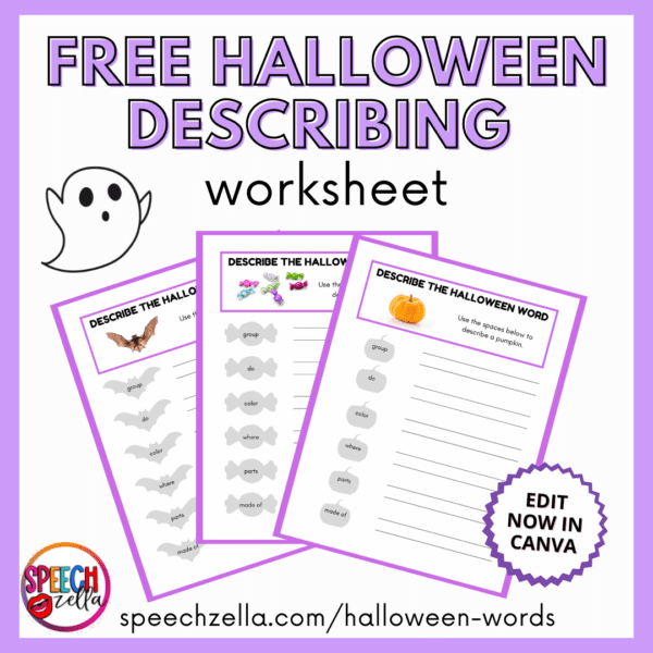 Free Speech Therapy Activities and Worksheets for Halloween