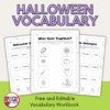 Free Speech Therapy Activities and Worksheets for Halloween