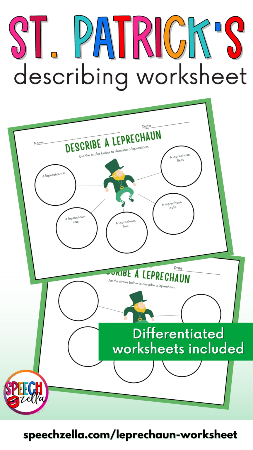 Free St Patrick's Day Worksheets for Speech Therapy - Speechzella