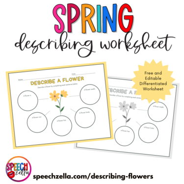 Free Spring Speech Therapy Activities and Ideas - Speechzella