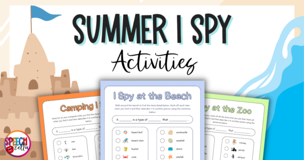 Free Summer I Spy Speech Therapy Worksheets - Speechzella