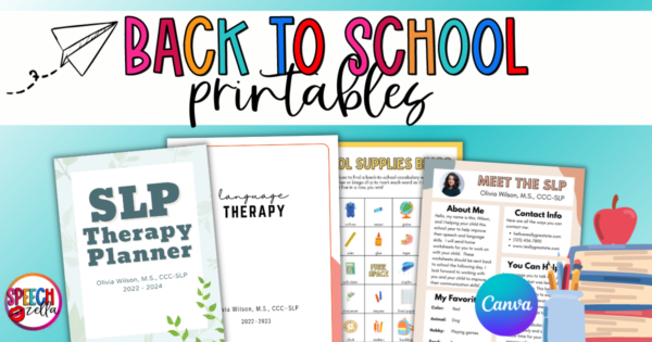Free Back to School Printables for Speech Therapy in Canva - Speechzella