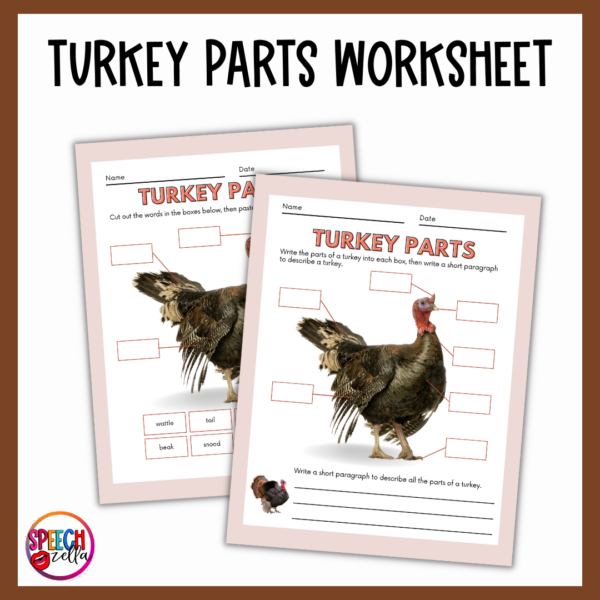 Build a Turkey Worksheet Thanksgiving Printable Set - Speechzella