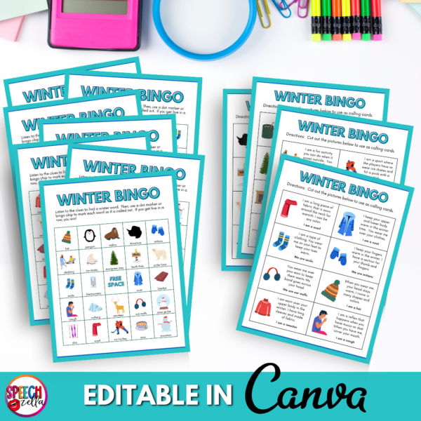 Best Winter Bingo Free Printable Games for Kids - Speechzella