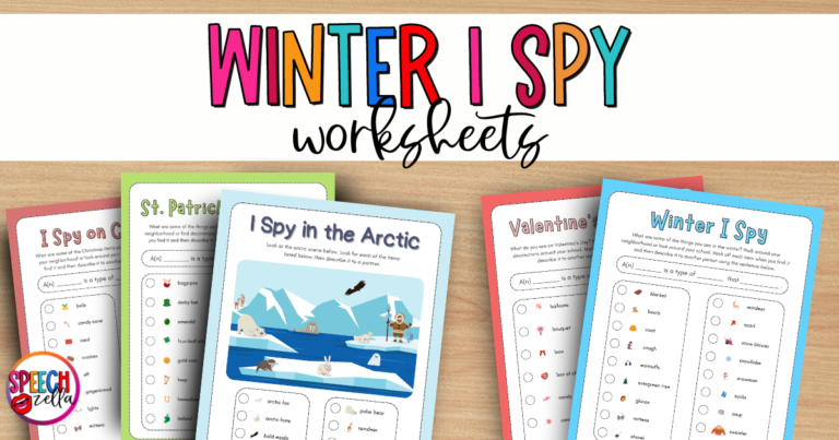 Winter I Spy Worksheet (Free Printable) - Speechzella