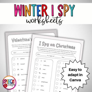 Winter I Spy Worksheet (Free Printable) - Speechzella