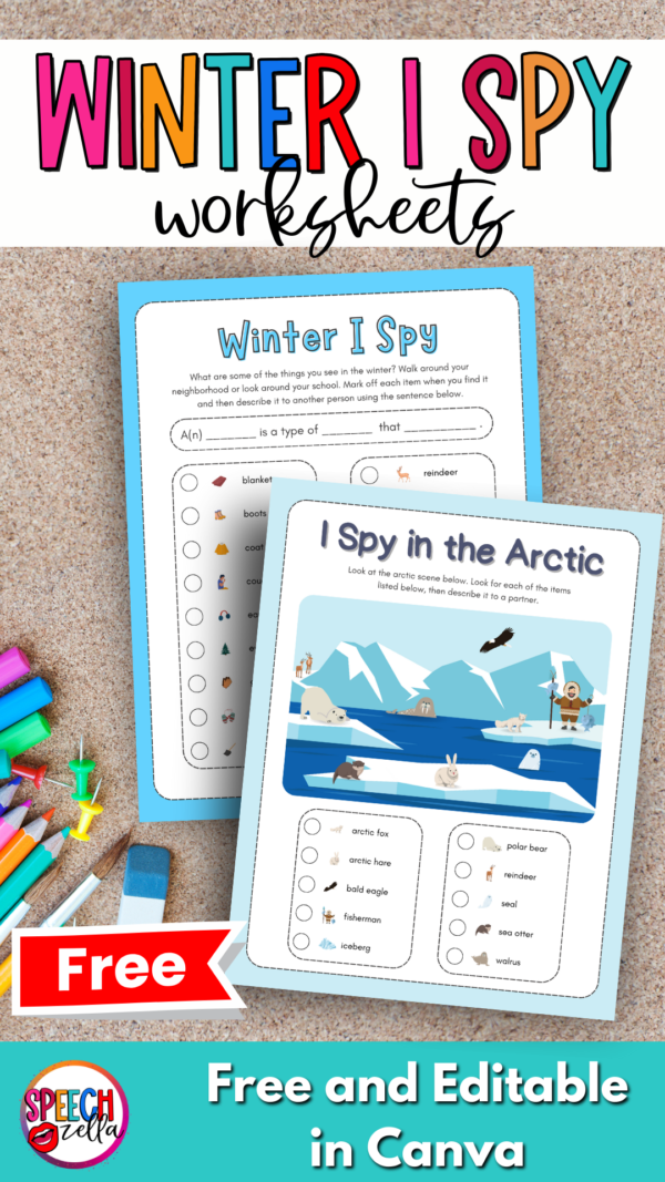 Winter I Spy Worksheet (Free Printable) - Speechzella