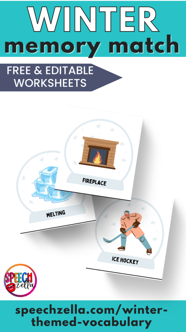 Free Winter Flashcards Printable Vocabulary Cards - Speechzella