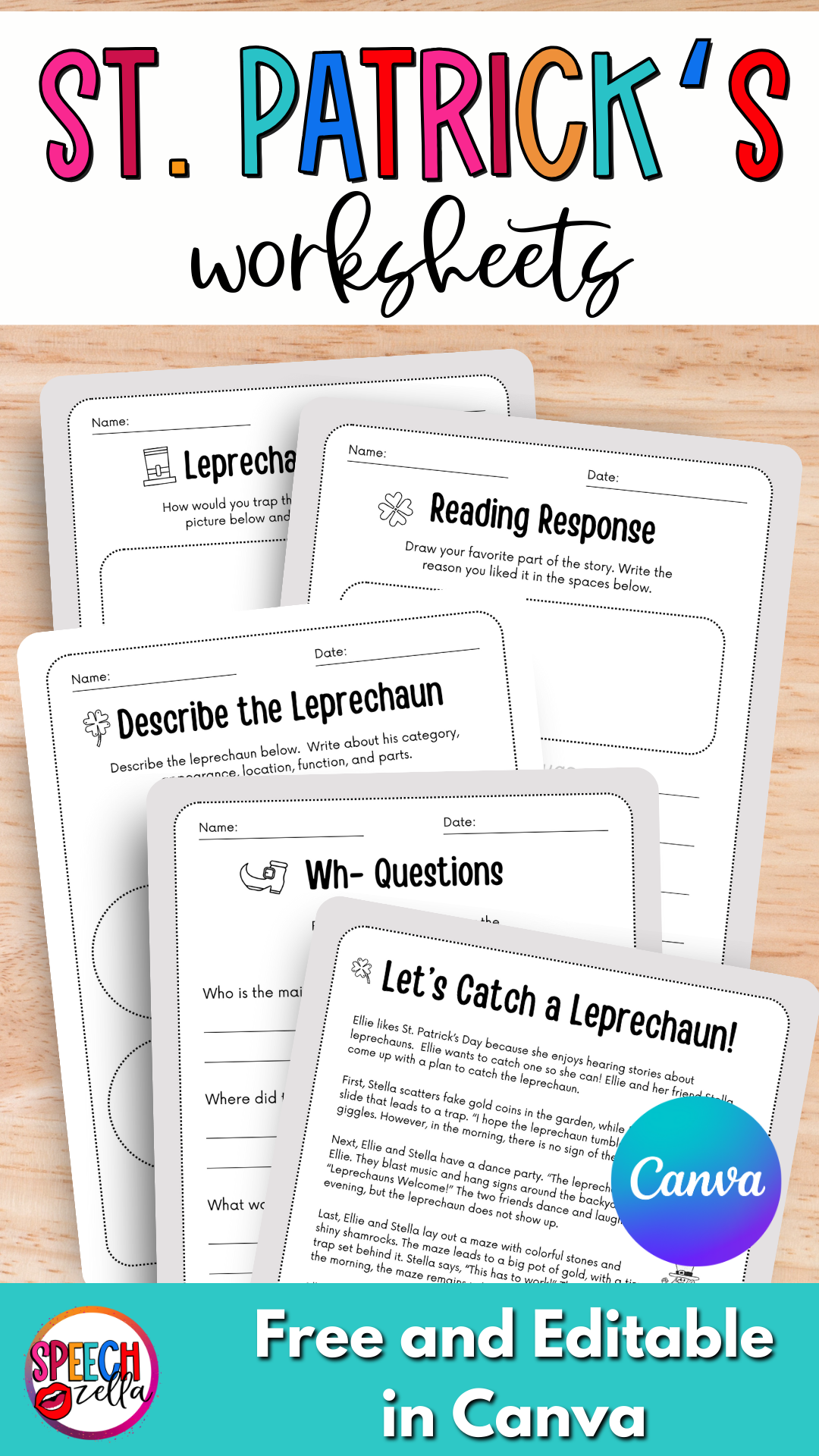 How to Catch a Leprechaun Printable Ideas in Canva - Speechzella