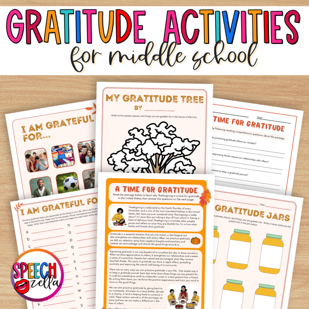 Gratitude Activities for Middle School Students - Speechzella