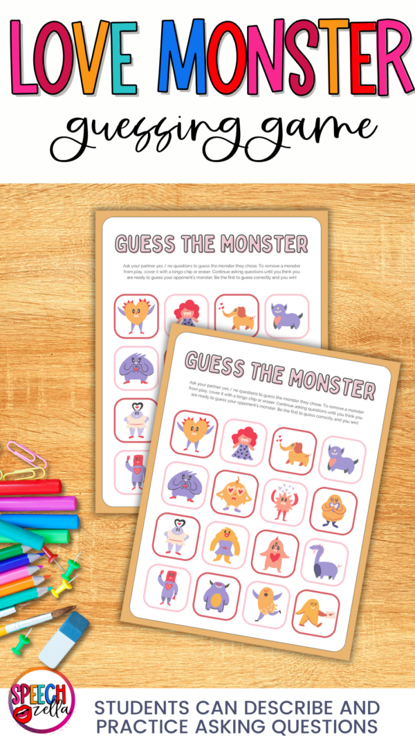 The Love Monster Book Activities for Valentine's Day - Speechzella