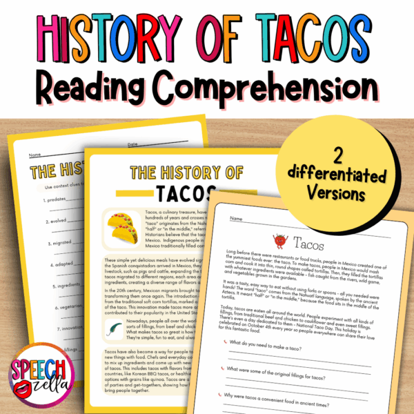 Dragons Love Tacos Activity and Lesson Plan Freebie - Speechzella