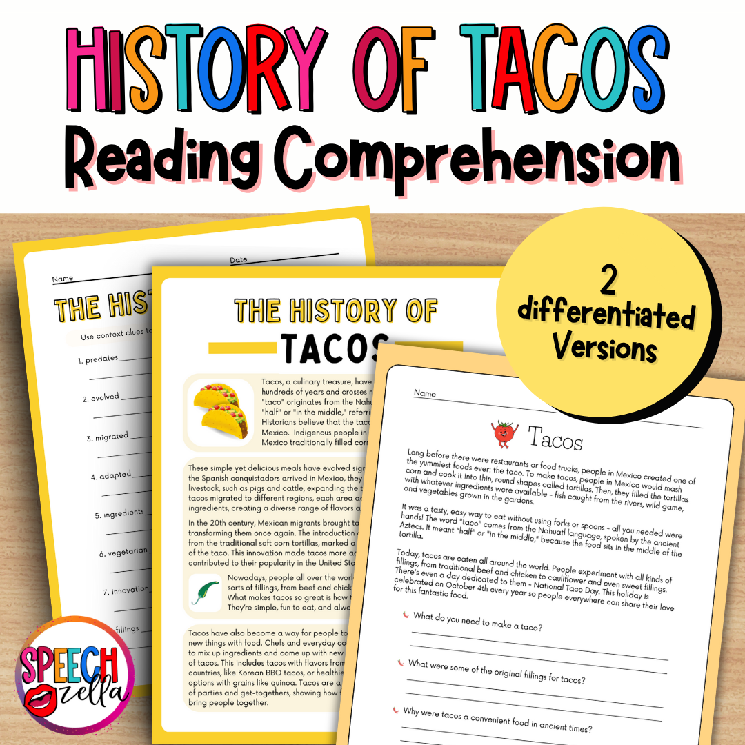 Dragons Love Tacos Activity and Lesson Plan Freebie - Speechzella
