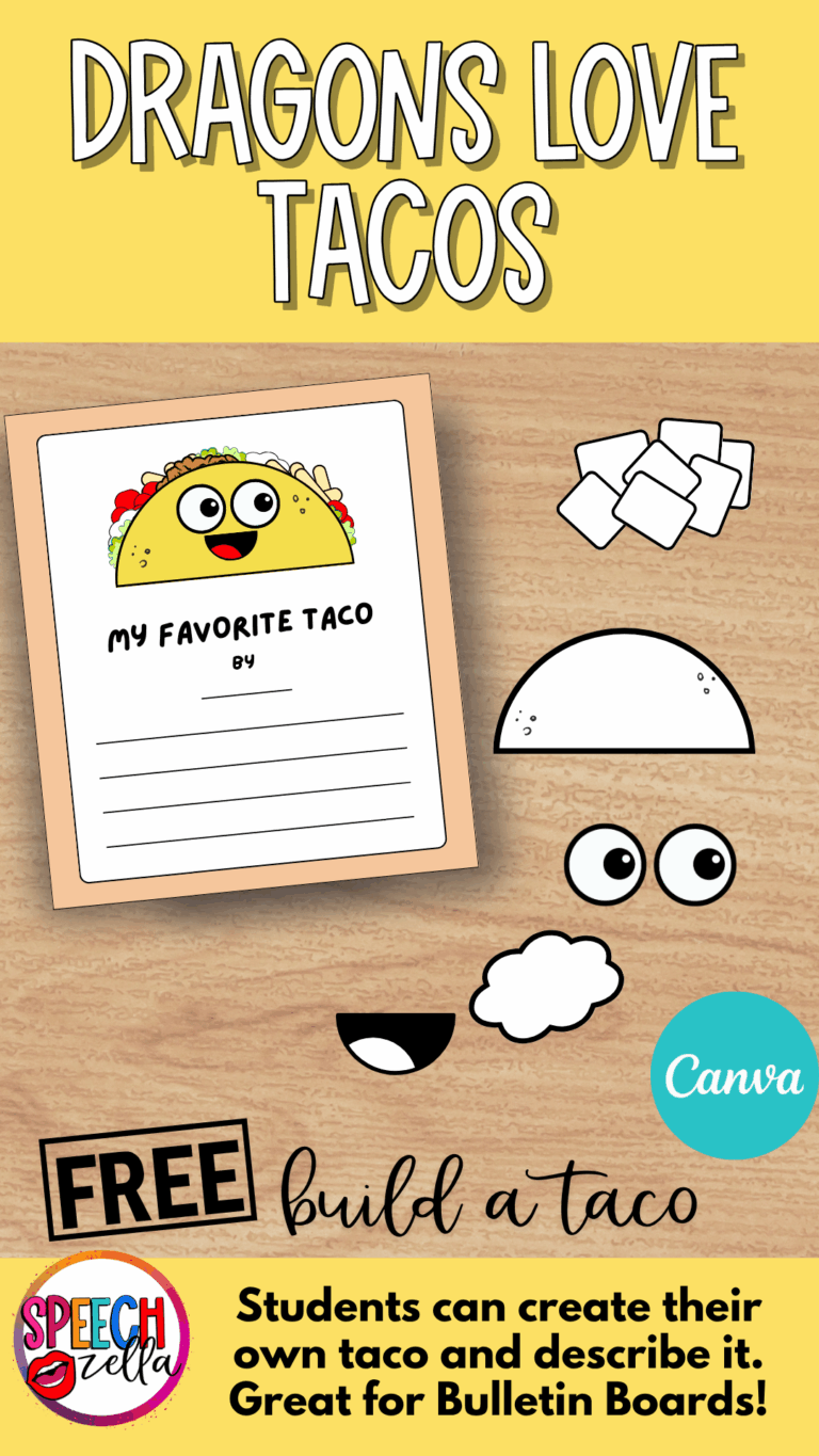 Dragons Love Tacos Activity and Lesson Plan Freebie - Speechzella