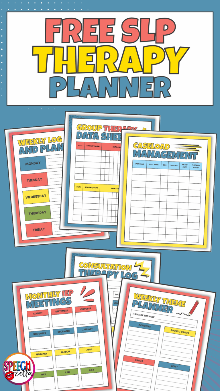 Free Speech Therapy Planner Template for Busy SLPs - Speechzella