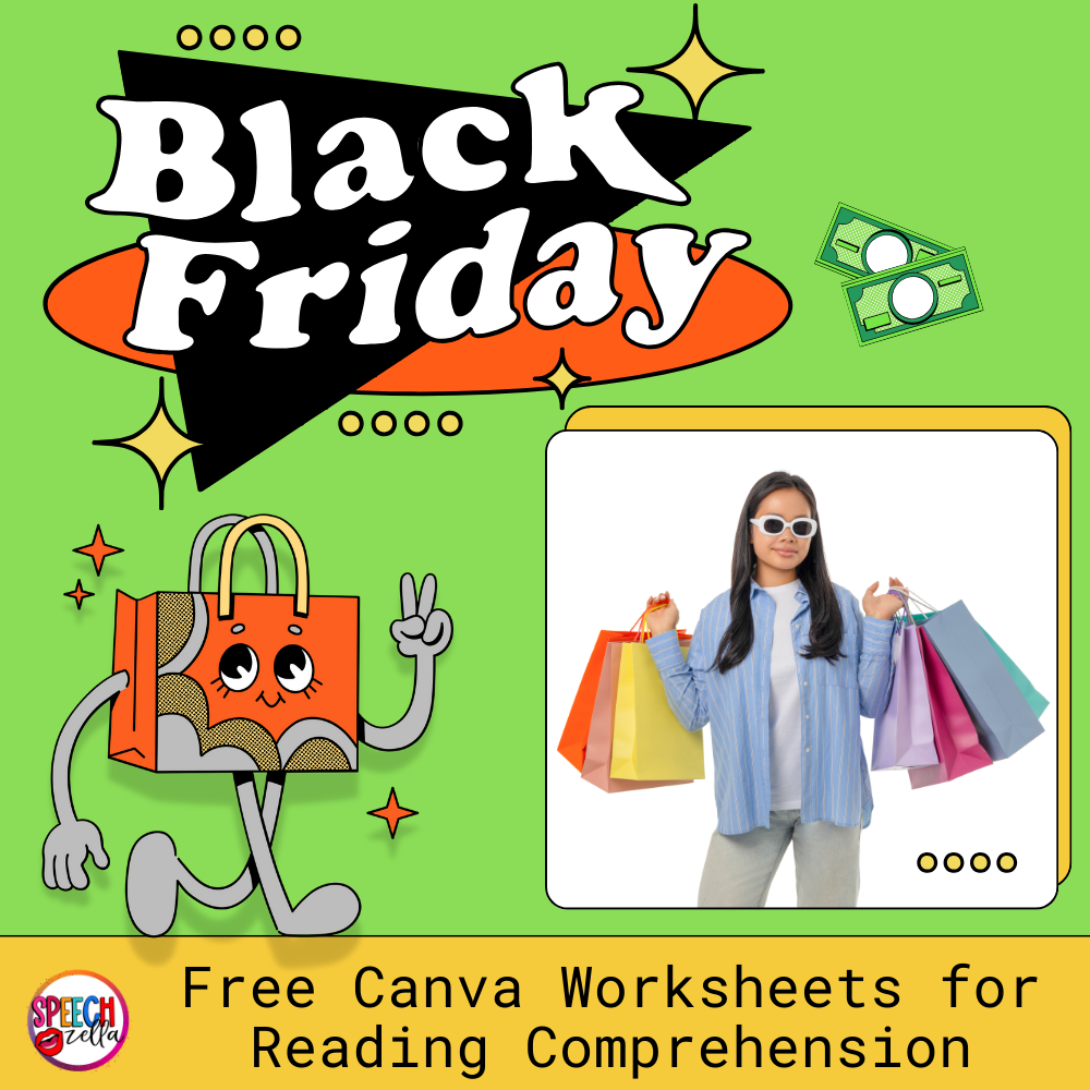 Black Friday Worksheets for Reading Comprehension - Speechzella