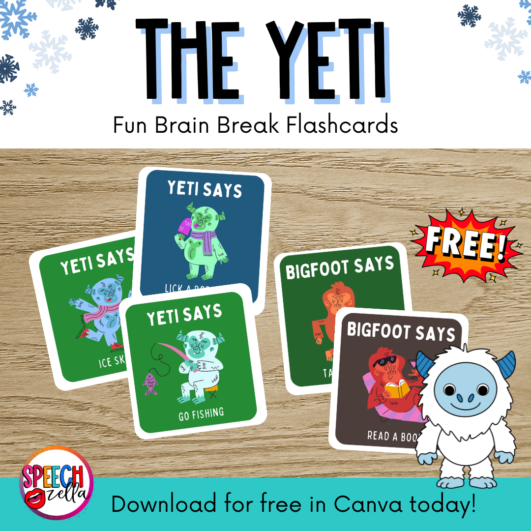 How to catch a yeti activities for speech therapy - Speechzella