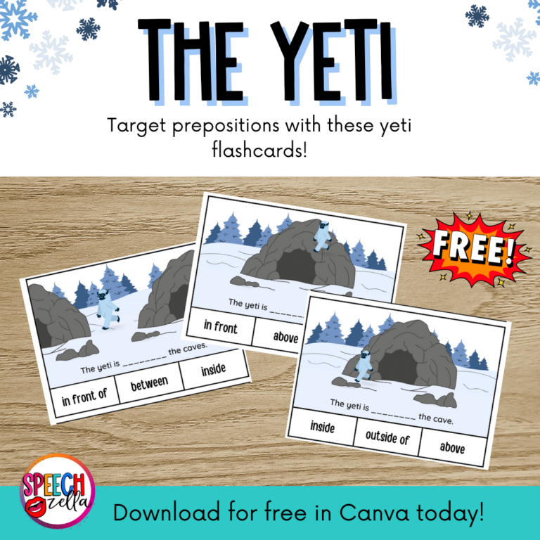 How to catch a yeti activities for speech therapy - Speechzella