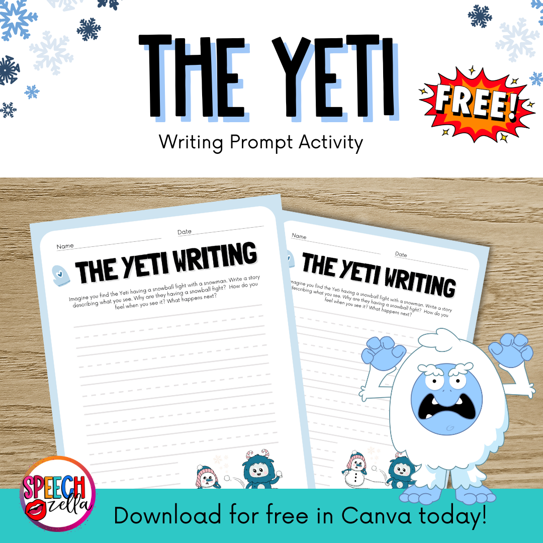 How to catch a yeti activities for speech therapy - Speechzella