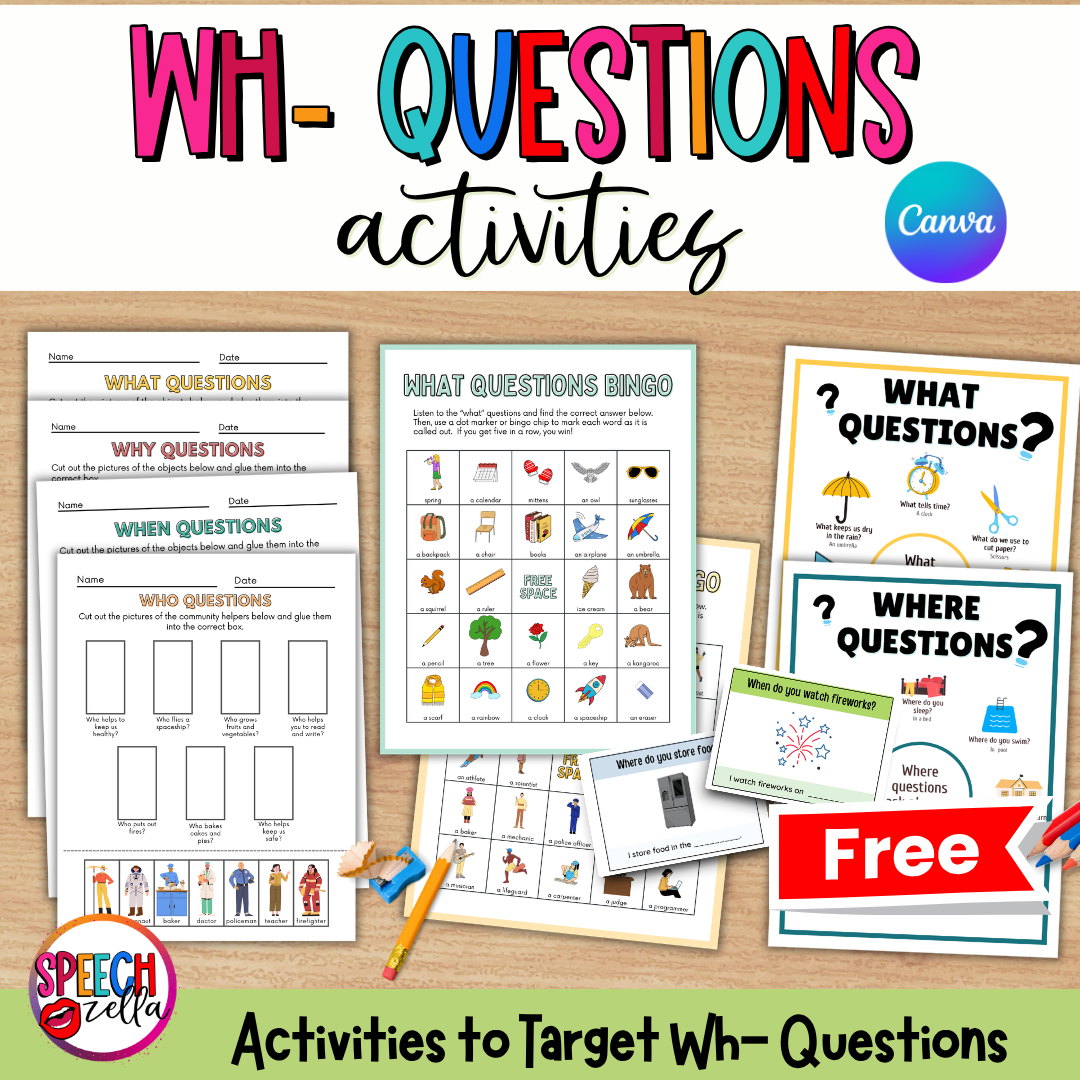 Wh Questions for Speech Therapy (Free Resources!) - Speechzella