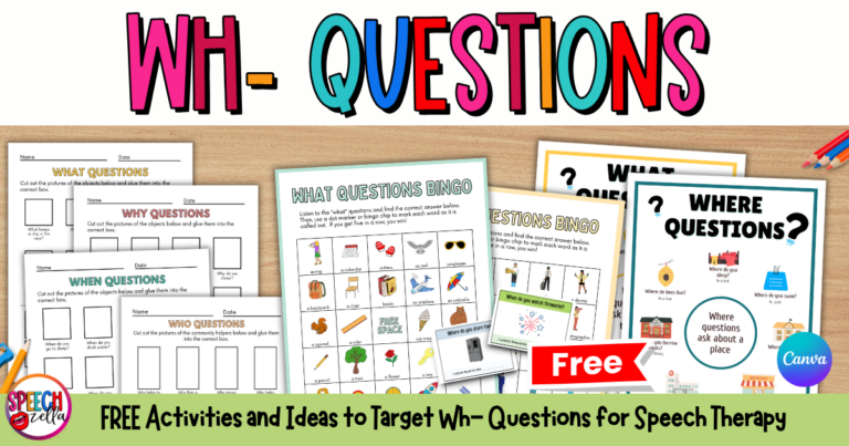 Wh Questions for Speech Therapy (Free Resources!) - Speechzella