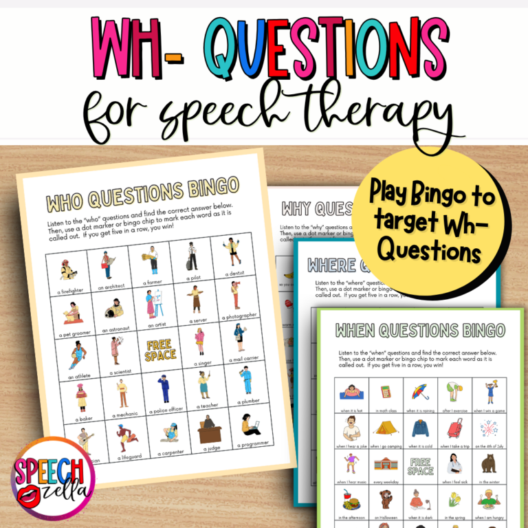 Wh Questions for Speech Therapy (Free Resources!) - Speechzella