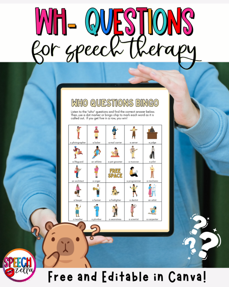 Wh Questions for Speech Therapy (Free Resources!) - Speechzella