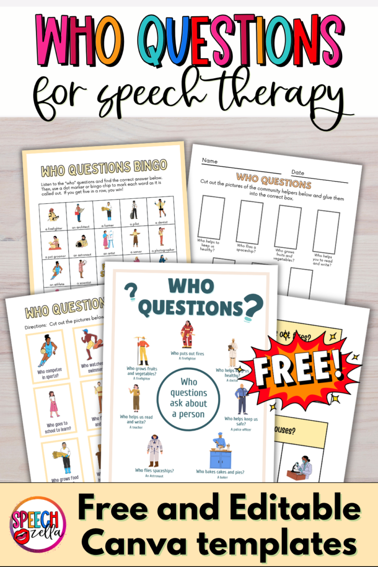 Wh Questions for Speech Therapy (Free Resources!) - Speechzella